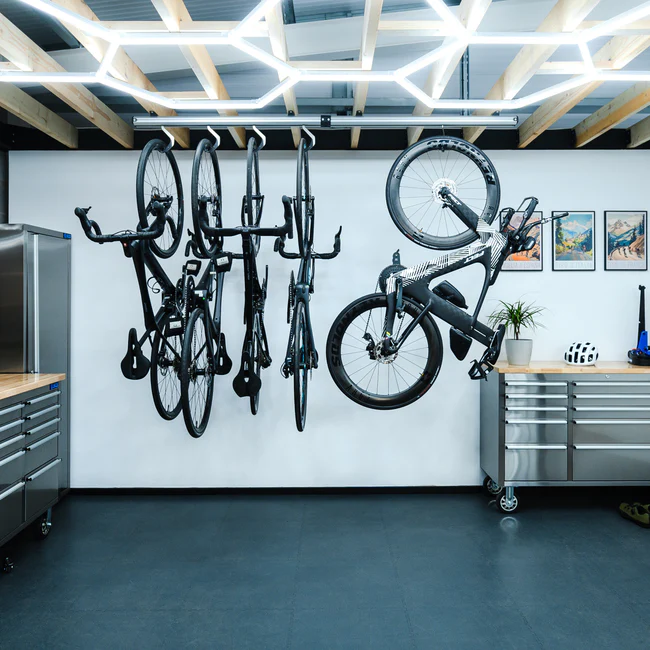 Stashed SpaceRail Ceiling Bike Storage System (8 Bike Hooks - 2 Rail ...