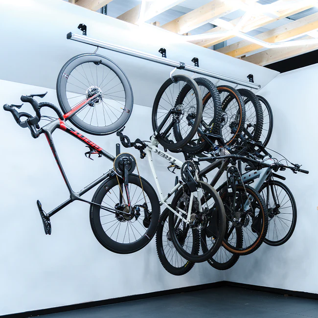 Stashed SpaceRail Ceiling Bike Storage System (8 Bike Hooks - 2 Rail ...