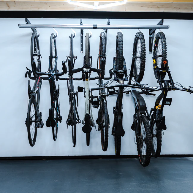 Stashed SpaceRail Ceiling Bike Storage System (8 Bike Hooks - 2 Rail ...
